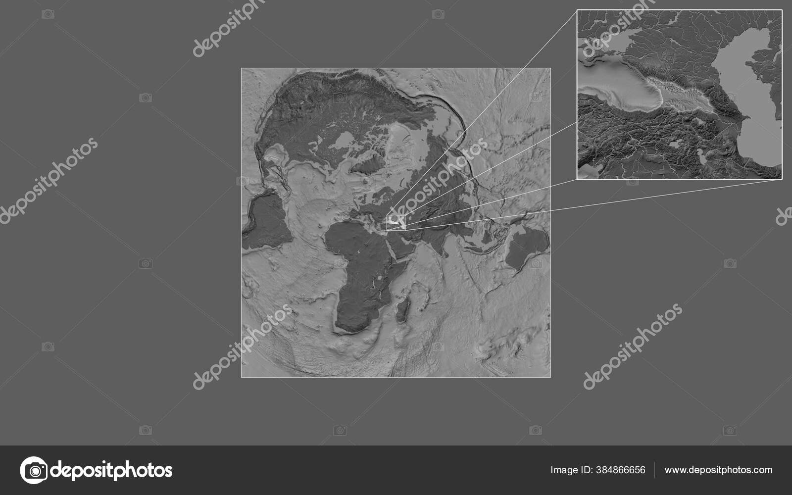 Expanded Enlarged Area Georgia Extracted Large Scale Map World Leading ...