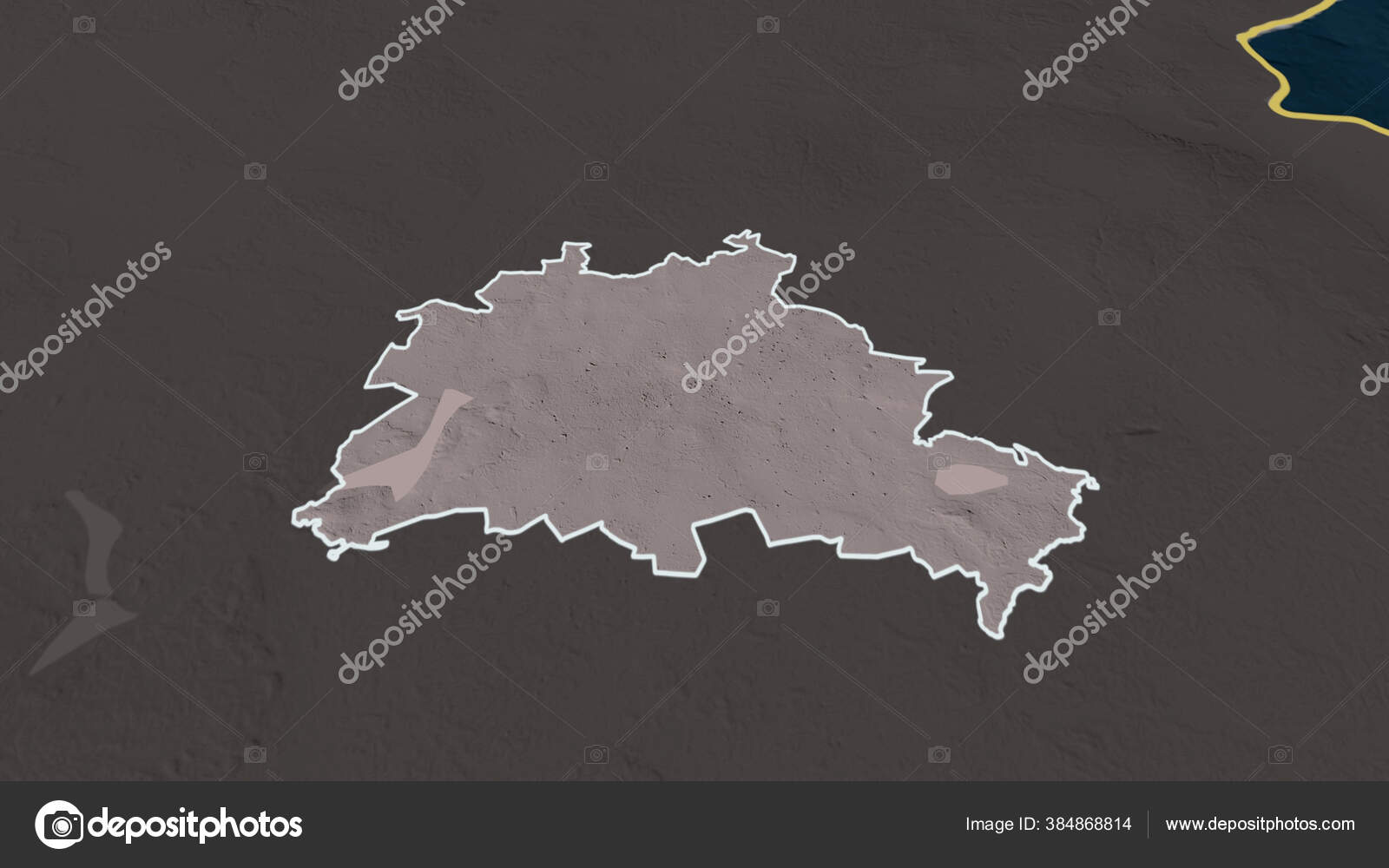 Berlin State Germany Zoomed Highlighted Colored Bumped Map ...