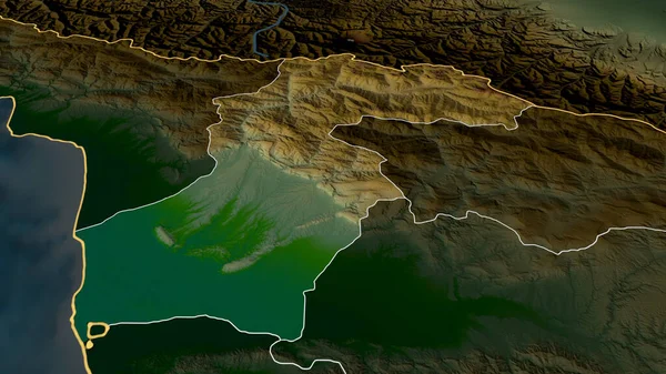 Samegrelo Zemo Svaneti Region Georgia Zoomed Highlighted Satellite ...