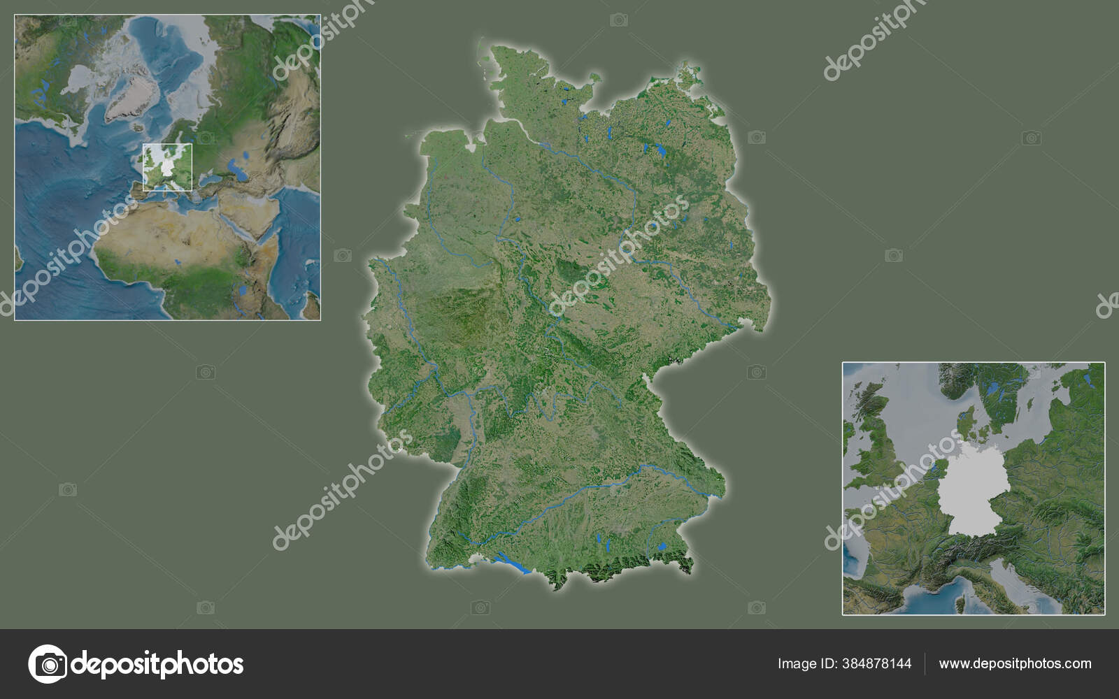 Close Germany Its Location Region Center Large Scale World Map Stock ...