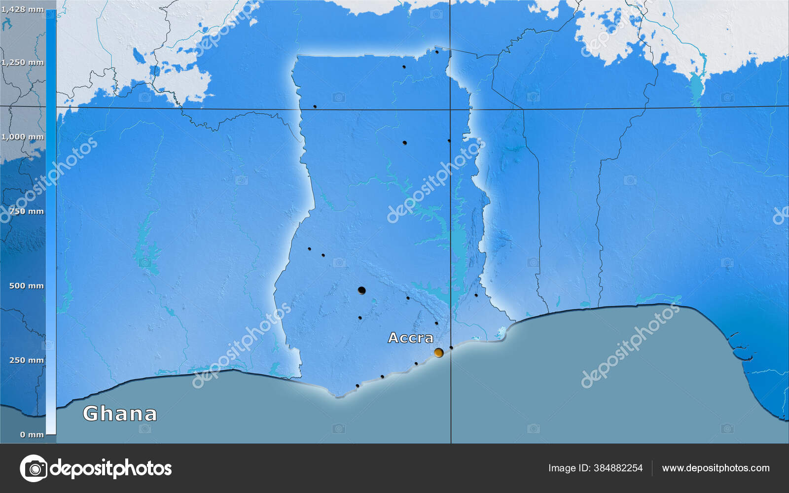 Precipitation Coldest Quarter Ghana Area Stereographic Projection ...