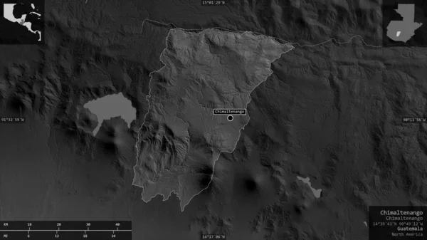 Chimaltenango, departamento de Guatemala. Mapa a escala de grises con ...