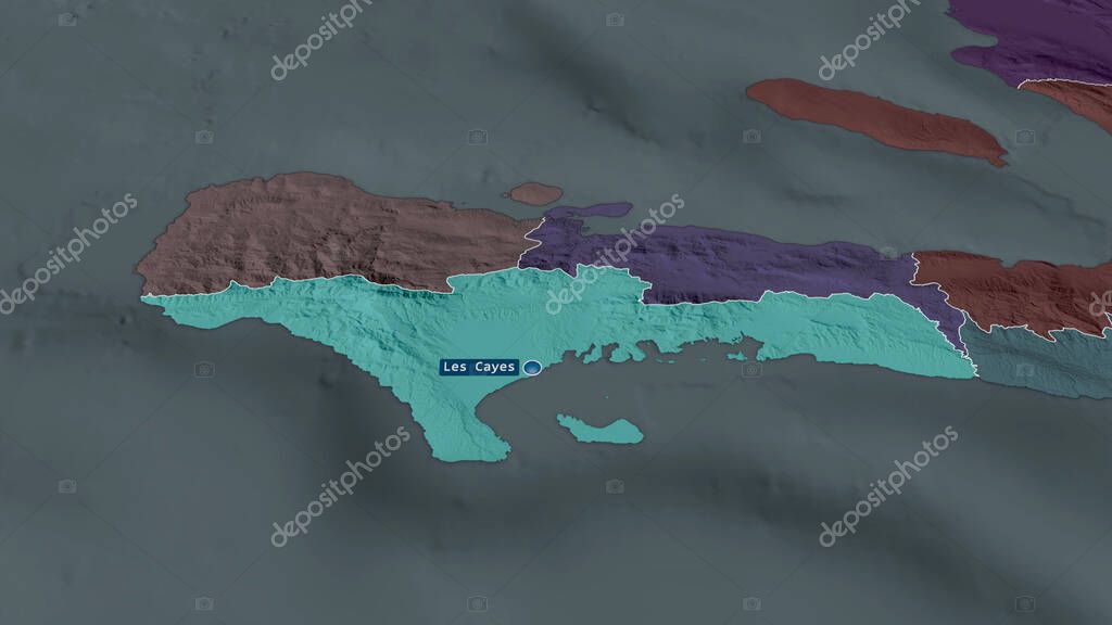 Sud - Departamento de Haití ampliado y destacado con capital. Mapa ...