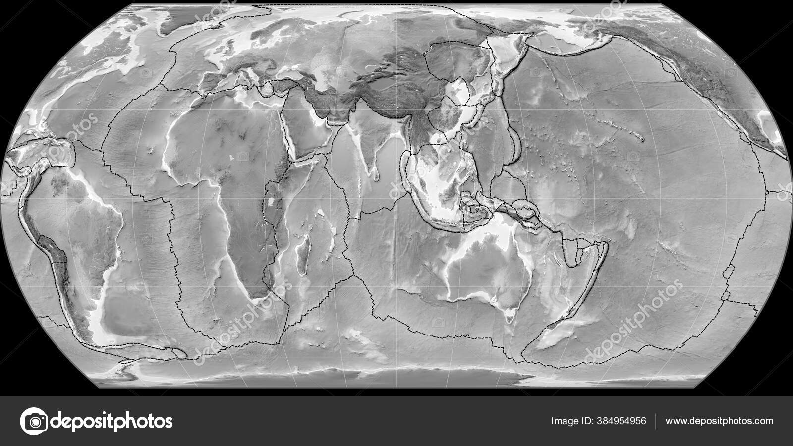 World Elevation Map Grayscale