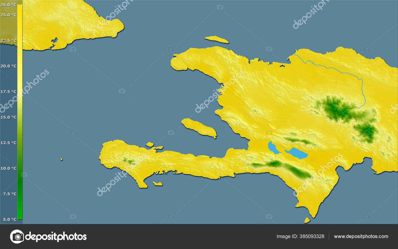 Mean Temperature Coldest Quarter Haiti Area Stereographic Projection ...