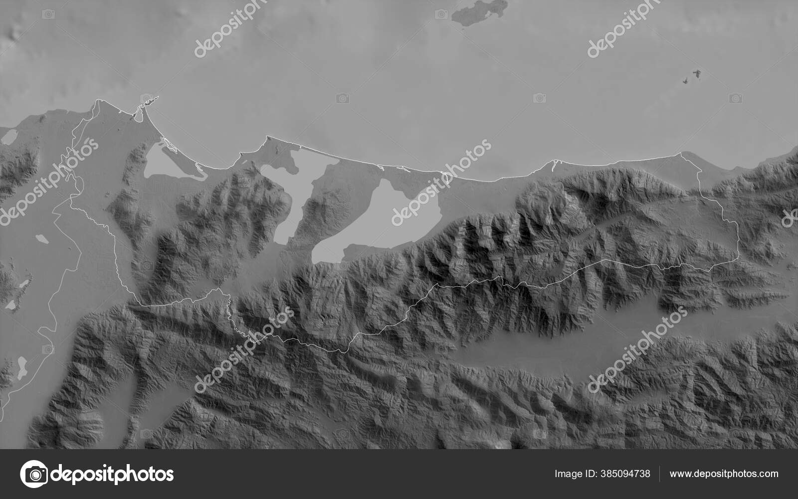 Atlantida Departamento Honduras Mapa Escala Grises Con Lagos Ríos Forma ...