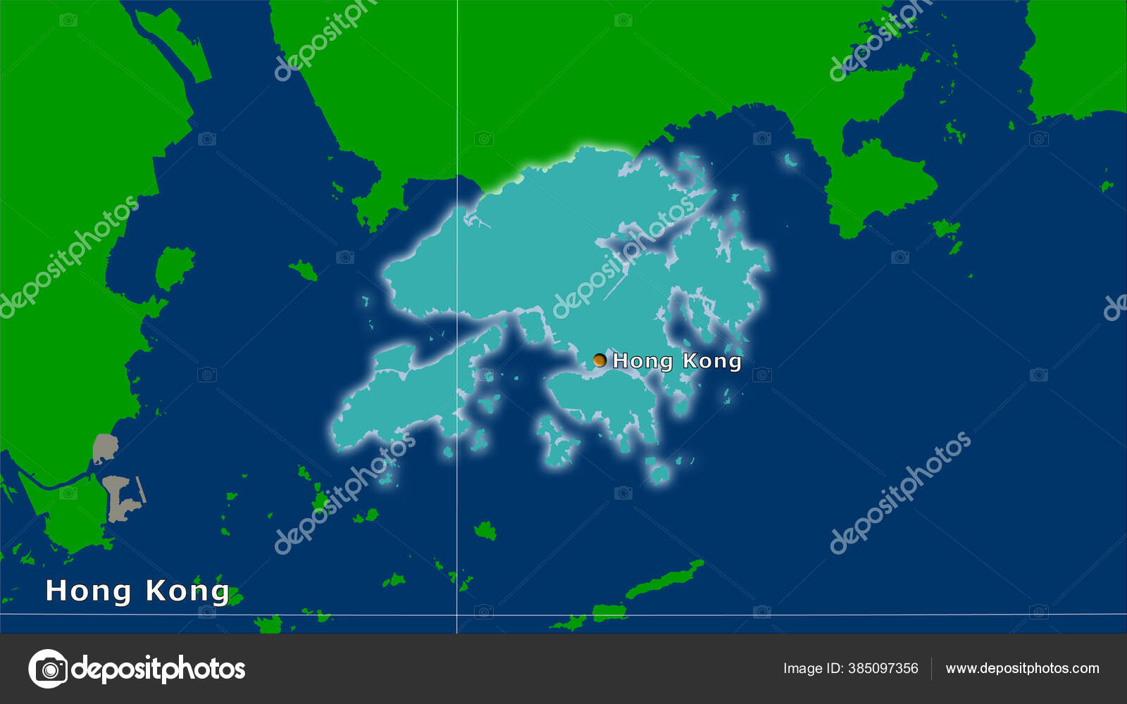 Hong Kong Area Administrative Divisions Map Stereographic Projection ...