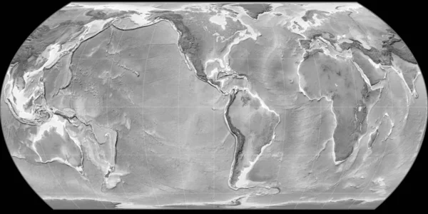 World Elevation Map Grayscale
