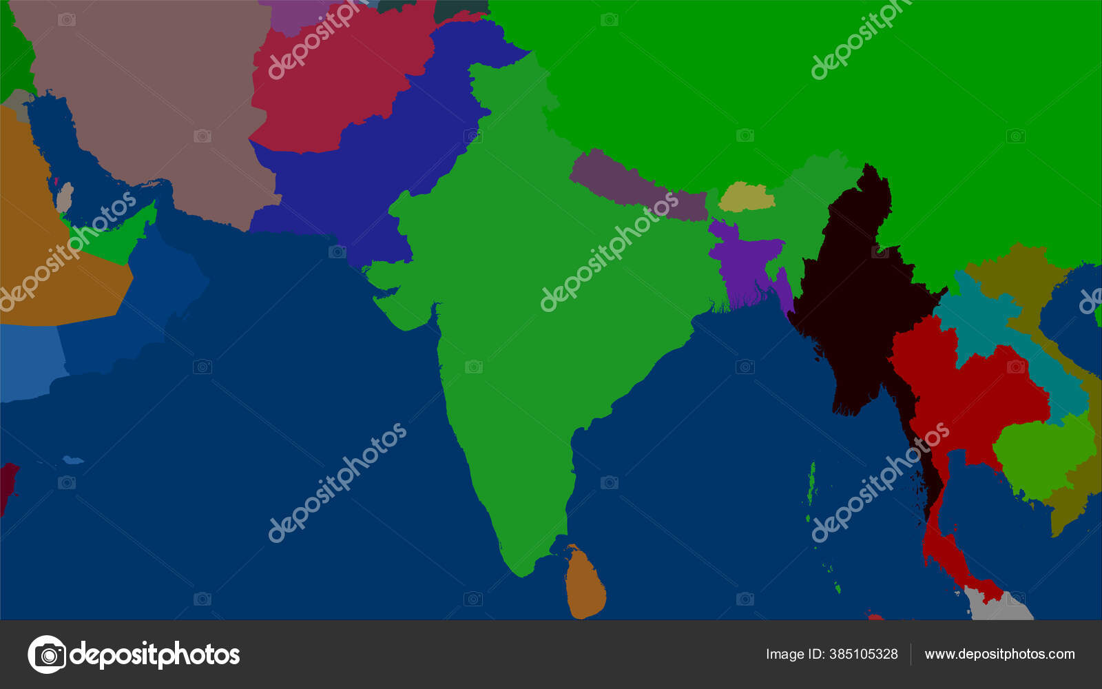 India Area Administrative Divisions Map Stereographic Projection Raw ...