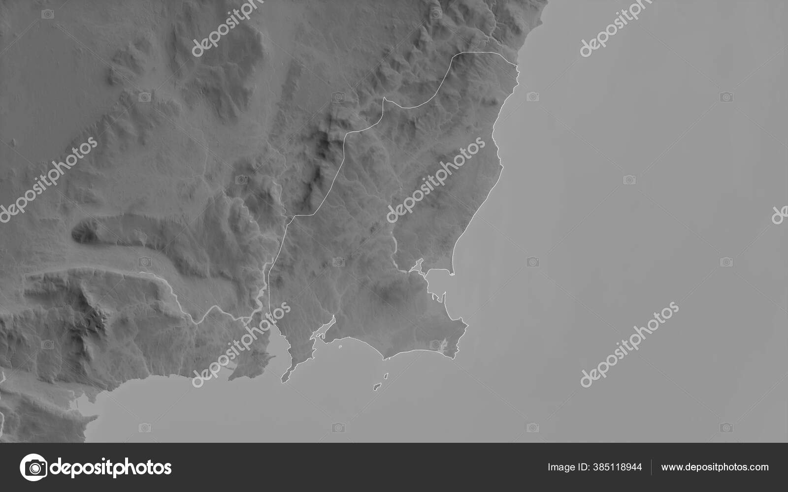 Wexford County Ireland Grayscaled Map Lakes Rivers Shape Outlined Its ...