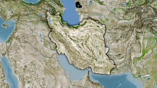 Iran Area Satellite Map Stereographic Projection Raw Composition Raster ...