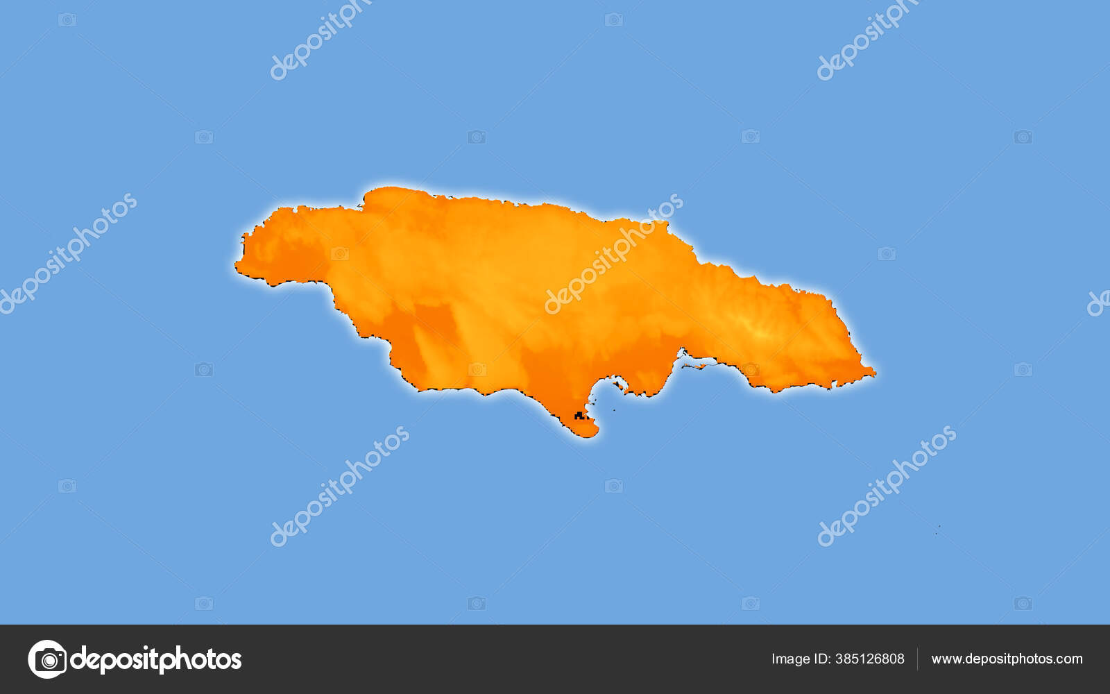 Jamaica Area Annual Temperature Map Stereographic Projection Raw ...