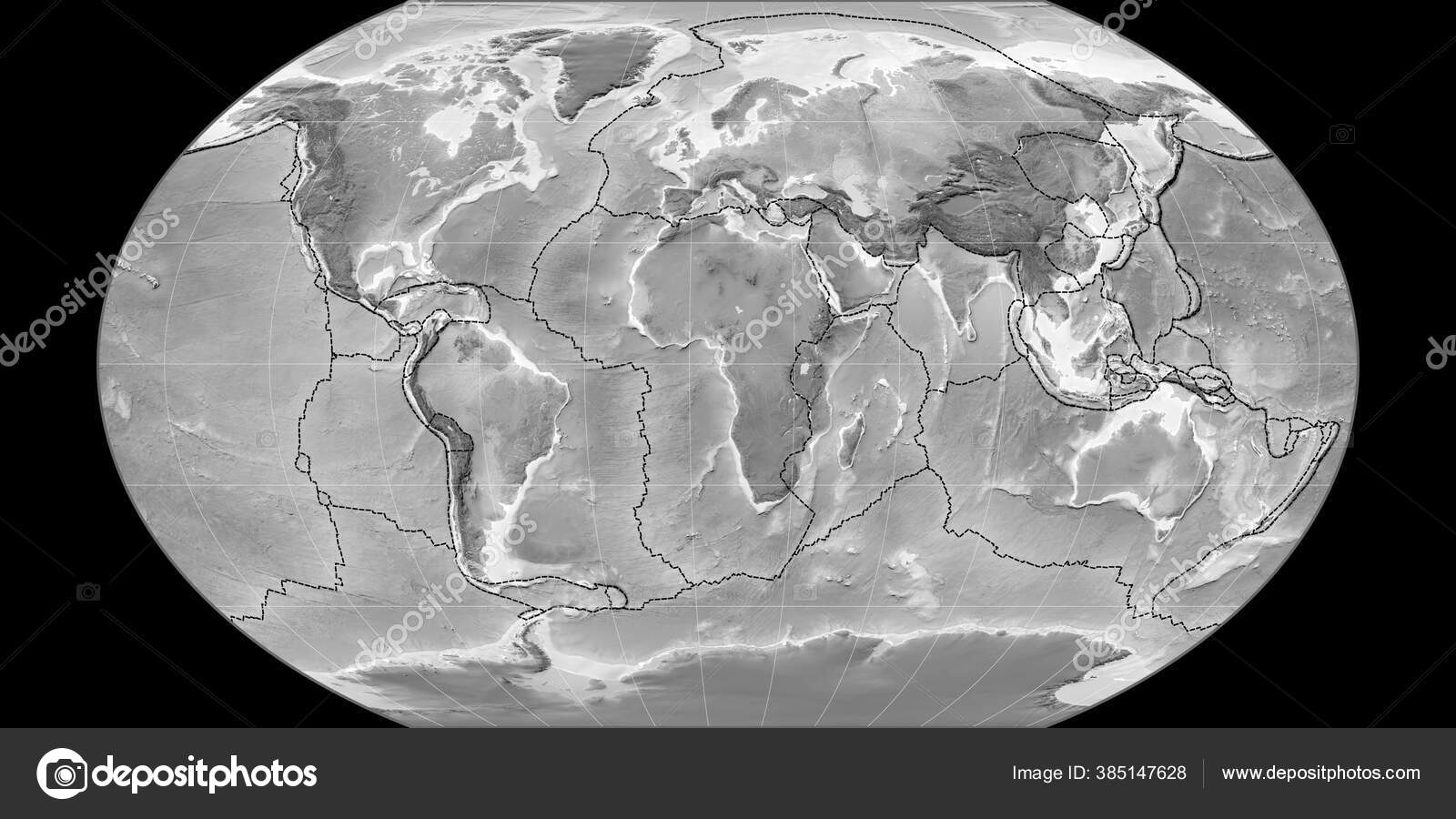 World Elevation Map Grayscale