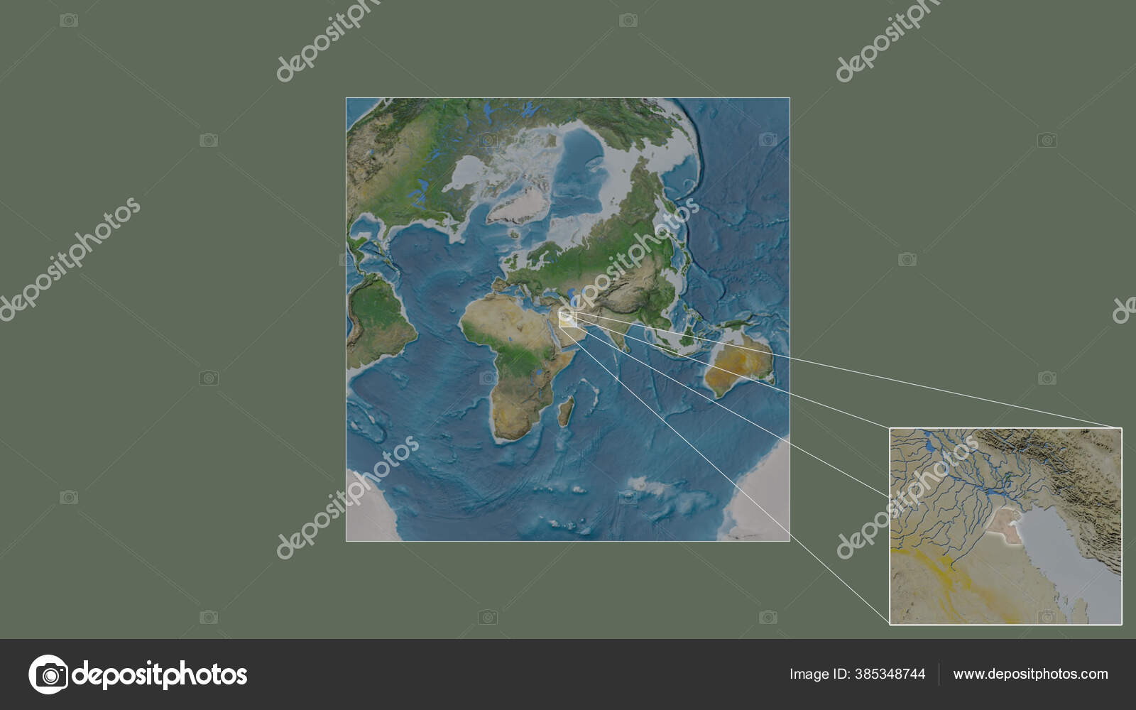 Expanded Enlarged Area Kuwait Extracted Large Scale Map World Leading ...