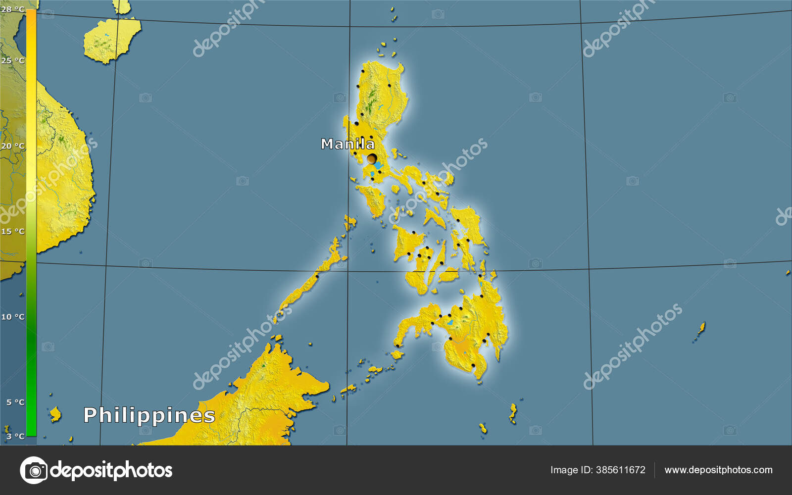 Mean Temperature Coldest Quarter Philippines Area Stereographic ...