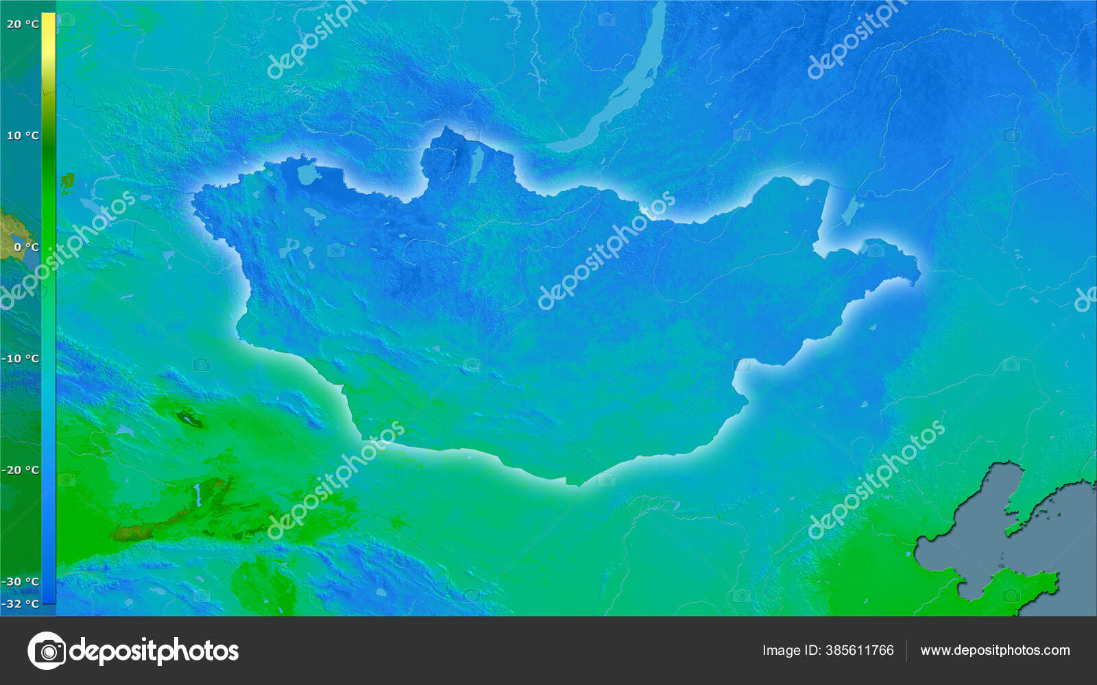 Mean Temperature Warmest Quarter Mongolia Area Stereographic Projection ...