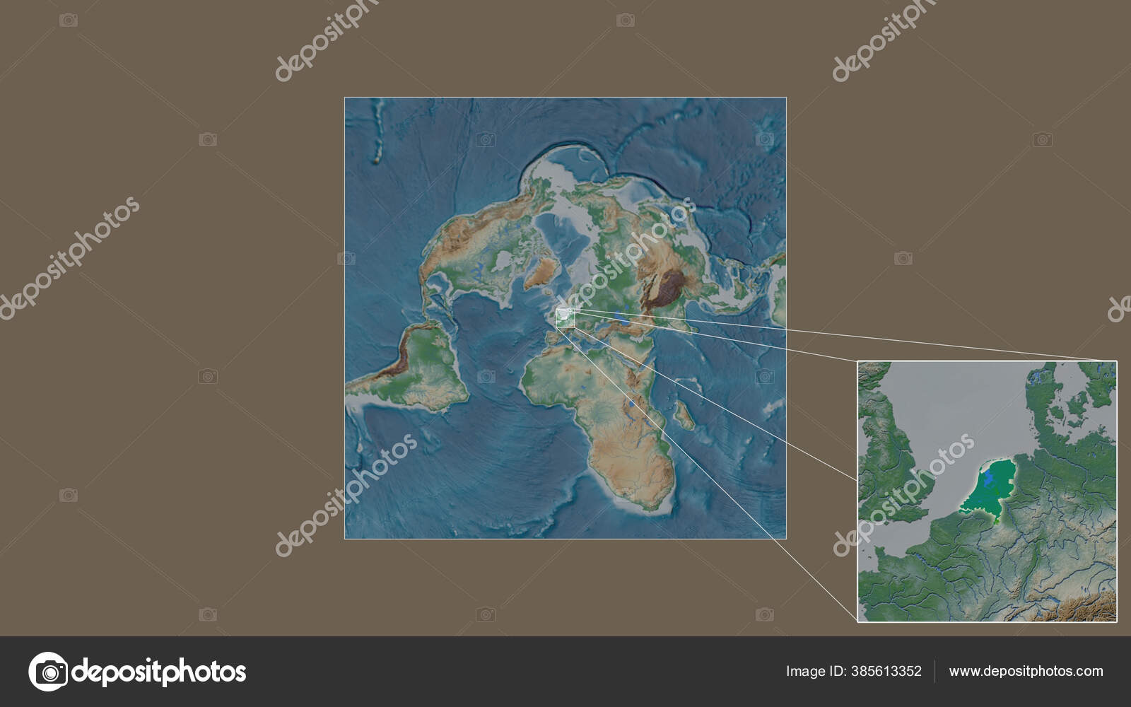 Expanded Enlarged Area Netherlands Extracted Large Scale Map World ...
