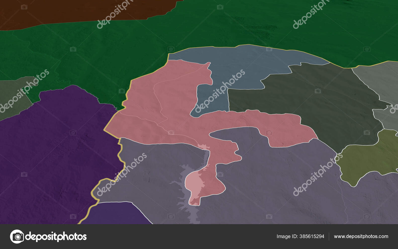 Kebbi State Nigeria Zoomed Highlighted Colored Bumped Map ...