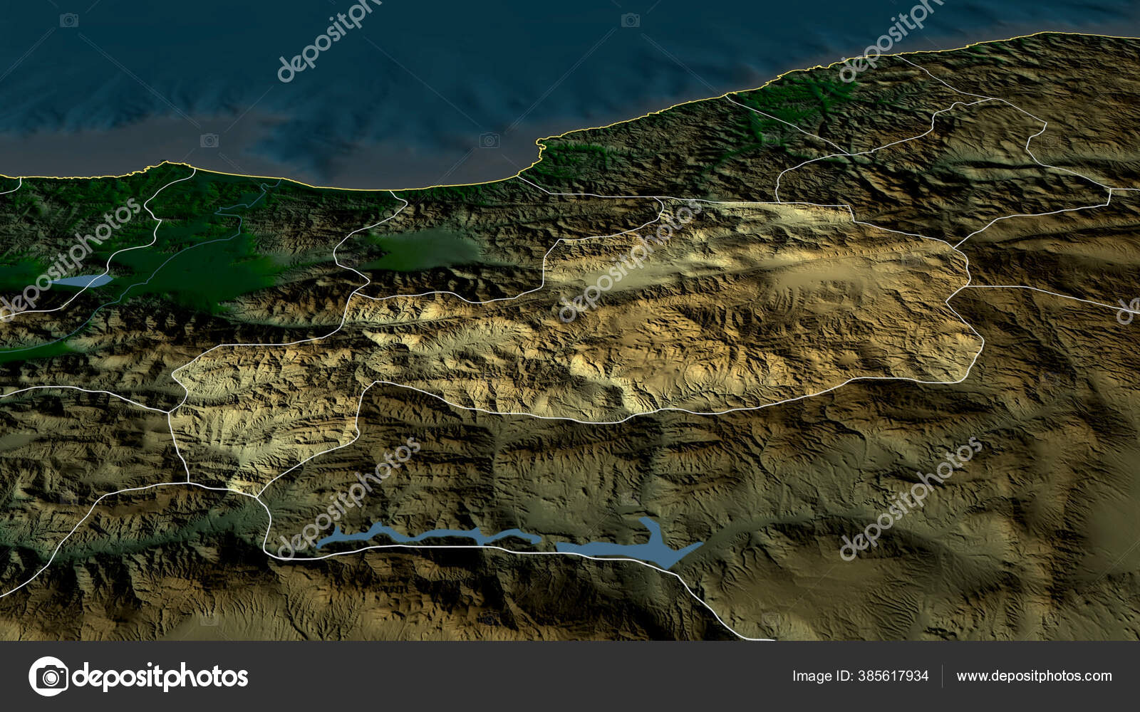 Bolu Province Turkey Zoomed Highlighted Main Physical Landscape ...