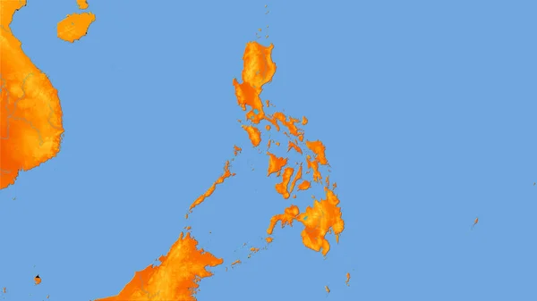 Philippines area on the annual temperature map in the stereographic ...