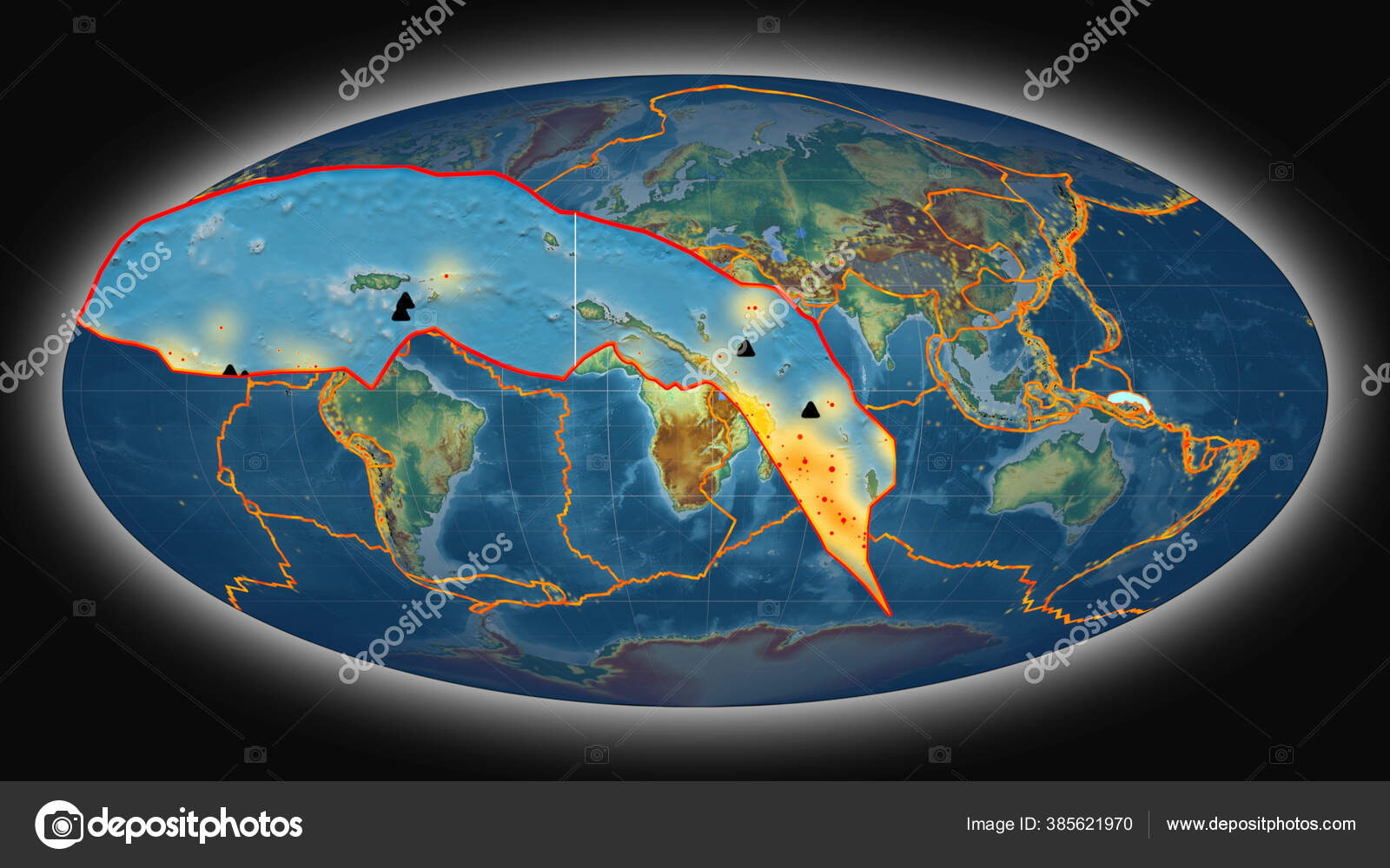 North Bismarck Tectonic Plate Extruded Presented Global Topographic ...
