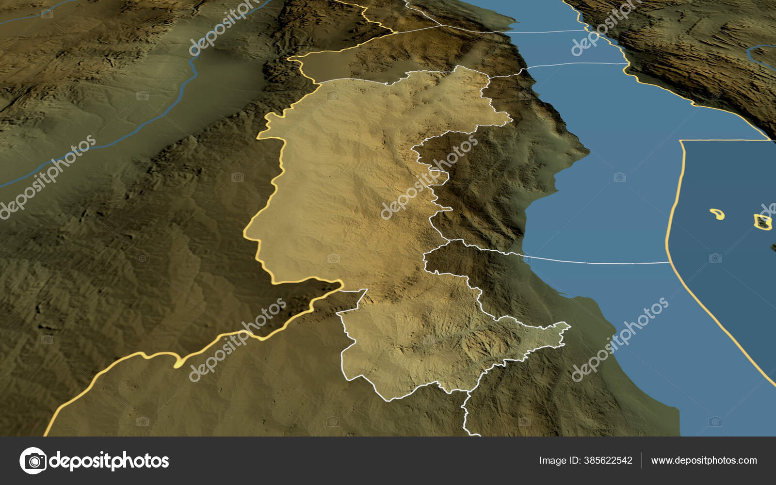 Mzimba District Malawi Zoomed Highlighted Main Physical Landscape ...