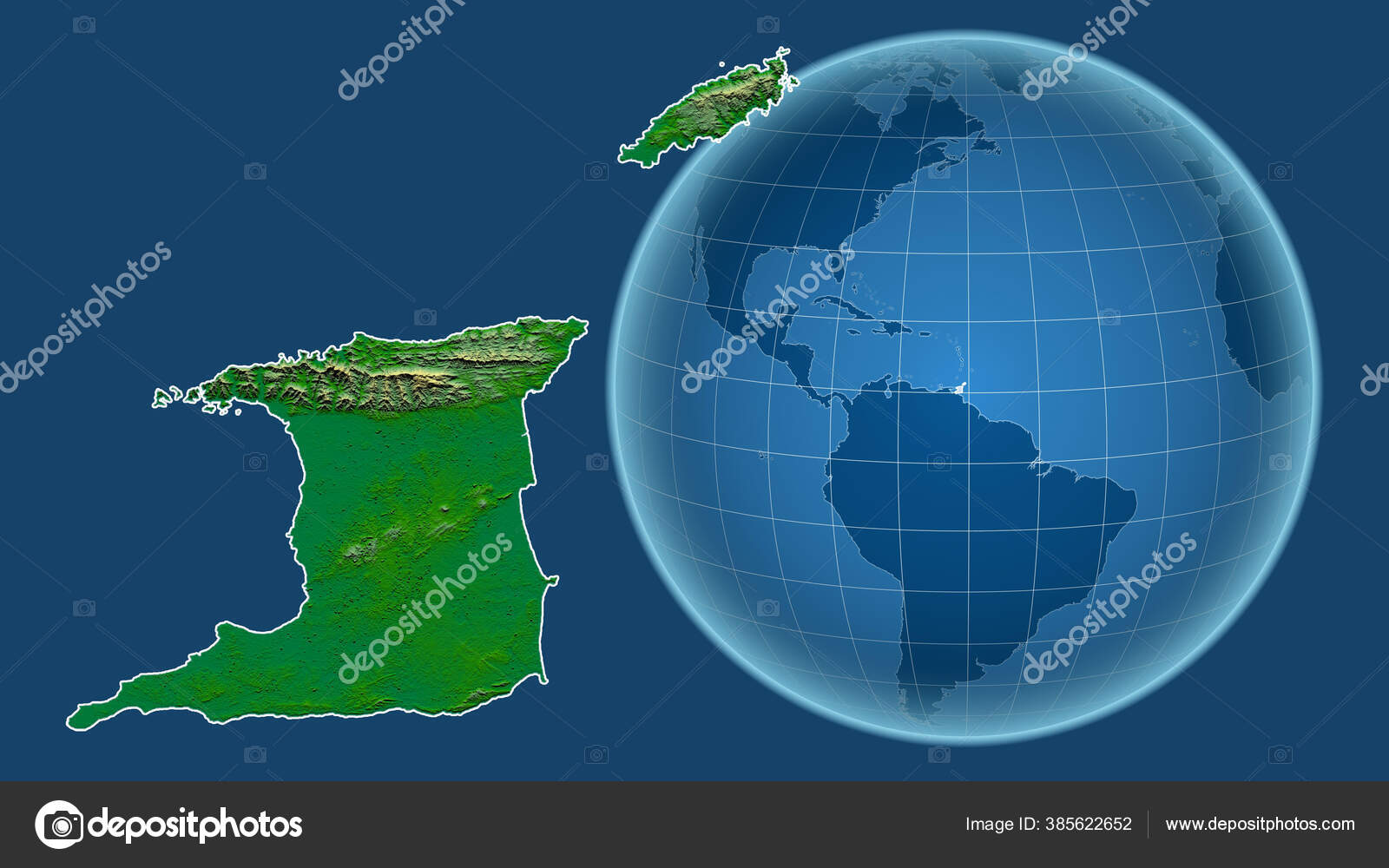 Trinidad And Tobago Map Globe