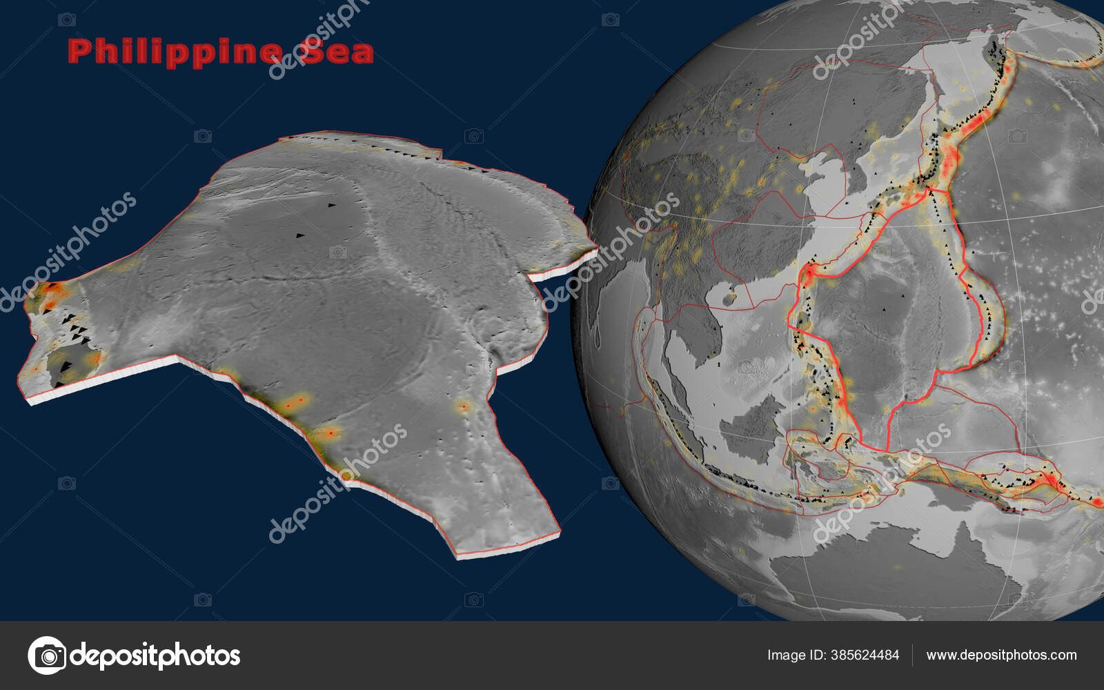 Philippine Sea Tectonic Plate Described Extruded Presented Globe ...