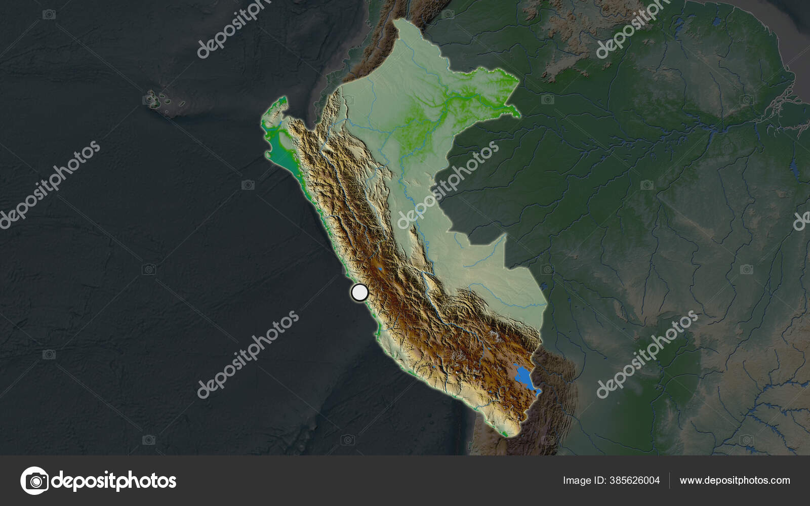 Highlighted Area Peru Capital Point Desaturated Map Its Neighbourhood ...