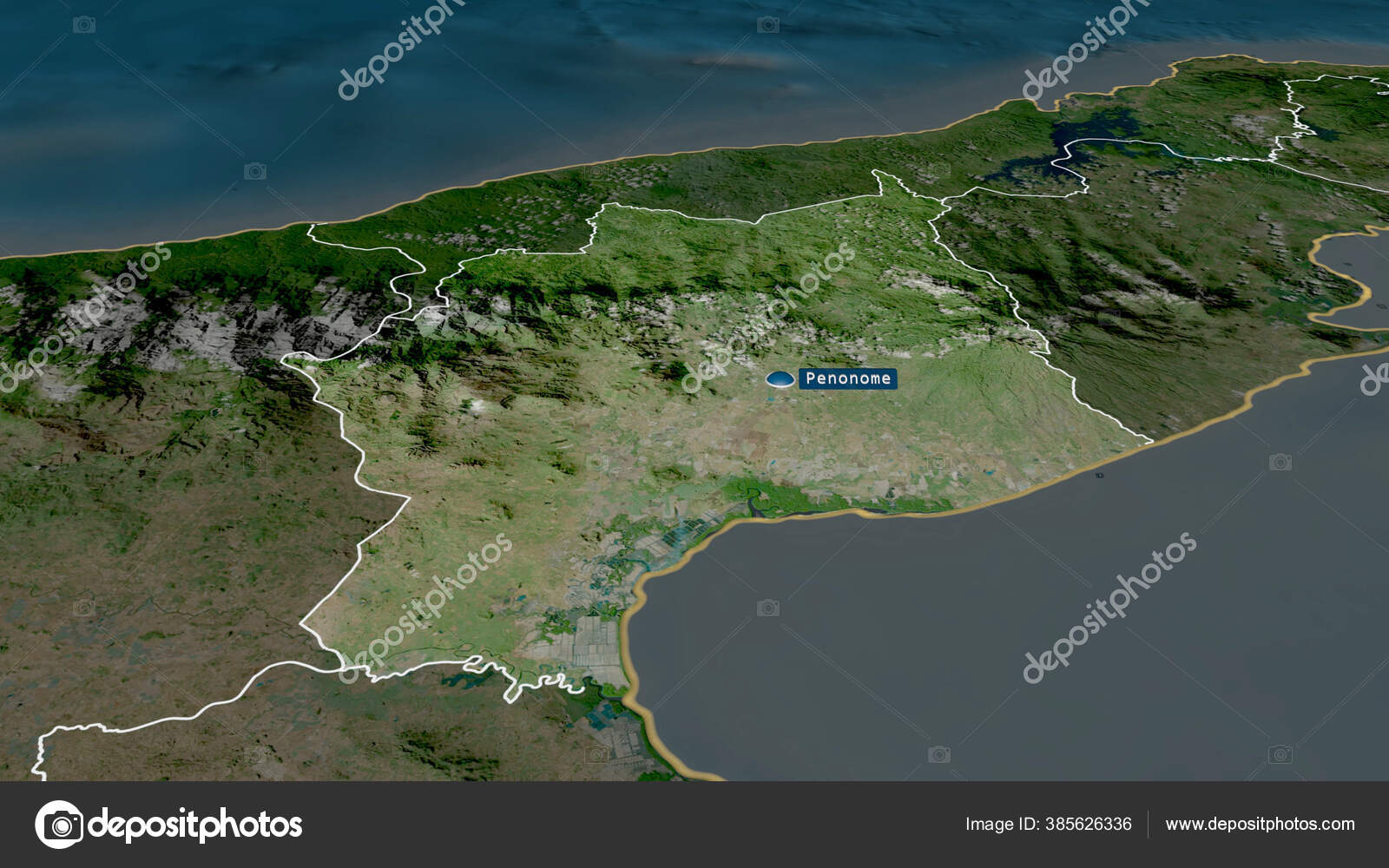 Cocle Province Panama Zoomed Highlighted Capital Satellite Imagery ...