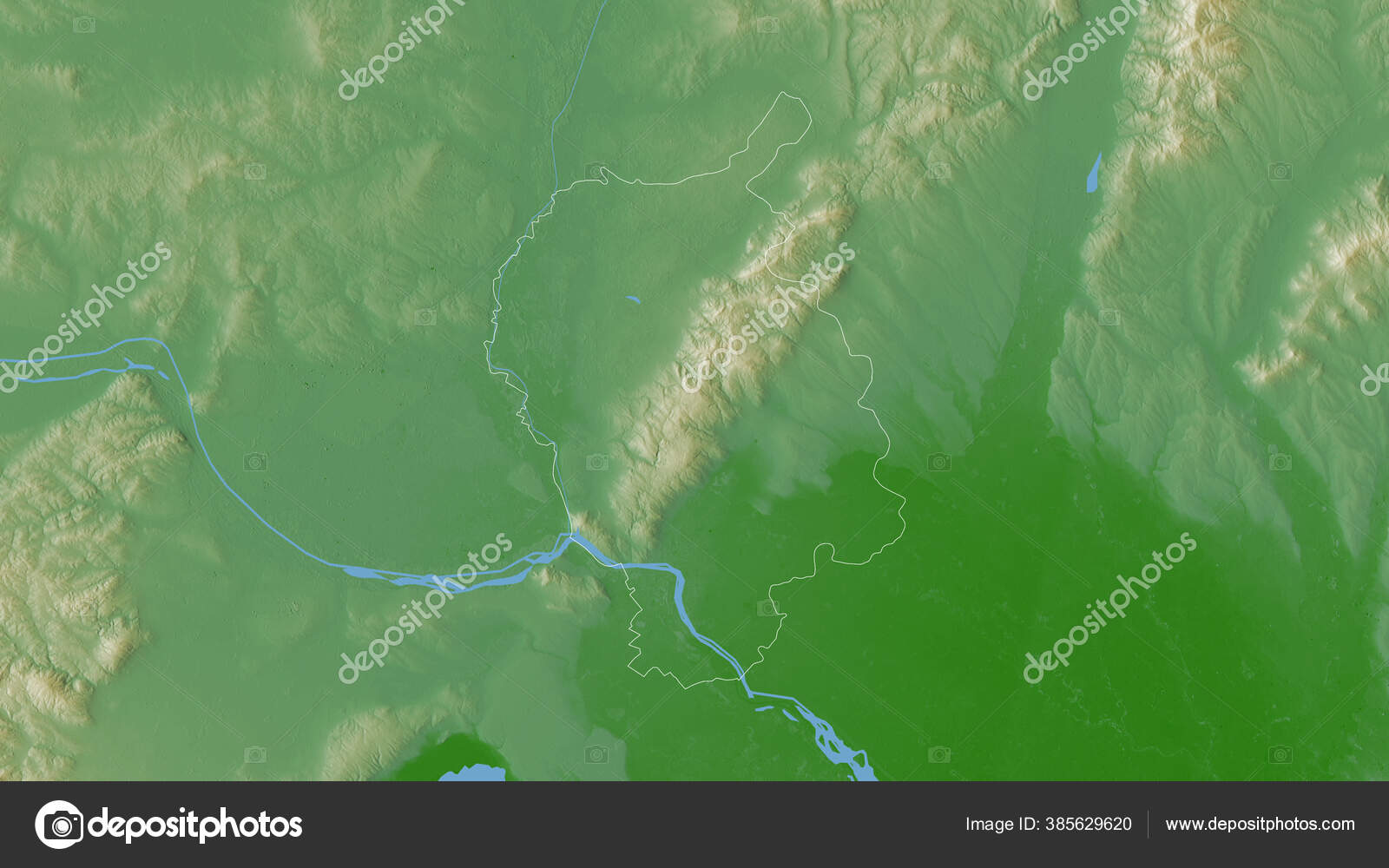 Bratislavsky Region Slovakia Colored Shader Data Lakes Rivers Shape ...