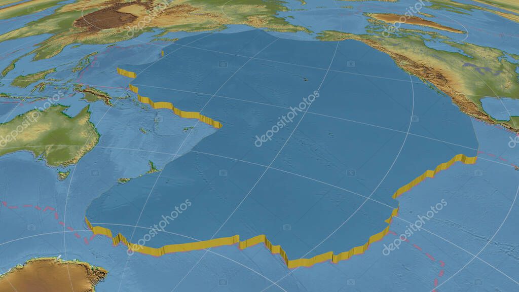 Placa tectónica del Pacífico agrandada, extruida y rotada hacia el lado ...