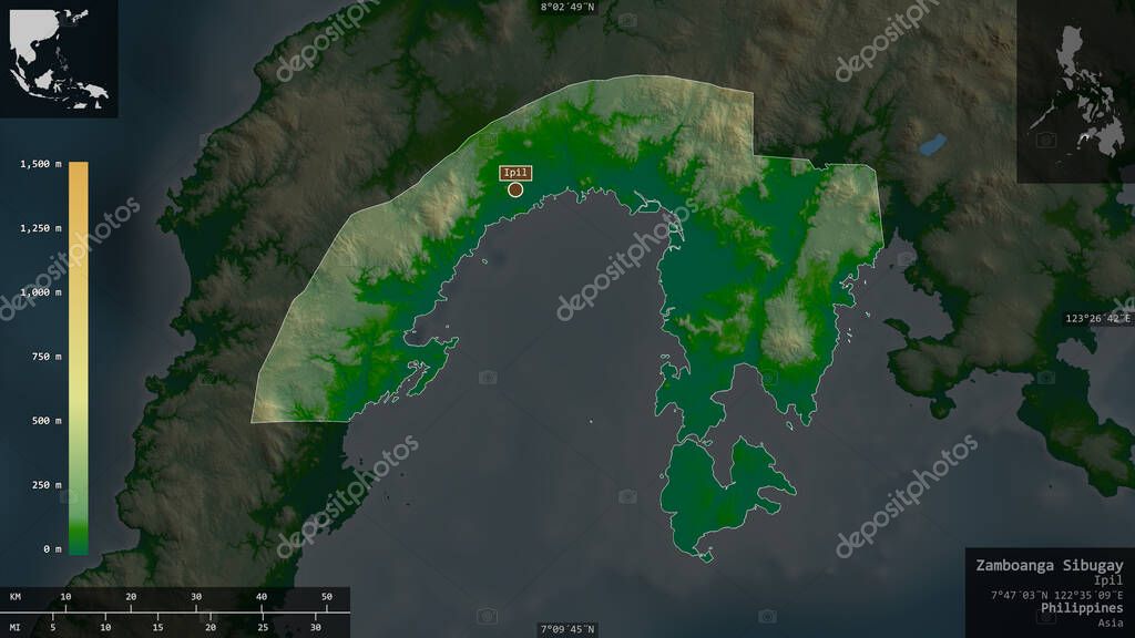 Zamboanga Sibugay, provincia de Filipinas. Datos de sombreado de ...