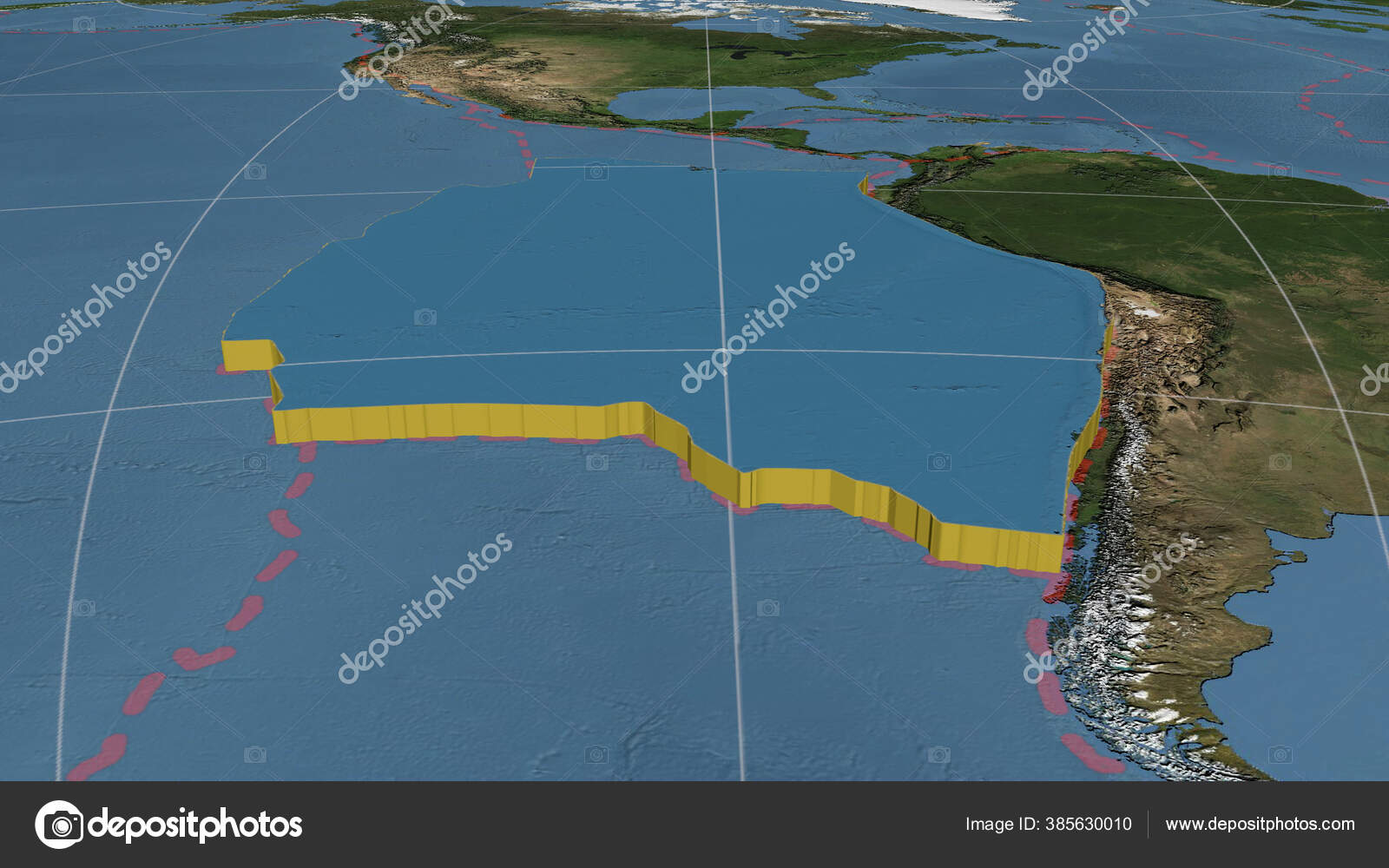 Placa Tectónica Nazca Amplió Extruyó Giró Hacia Lado Sur Las — Foto de ...
