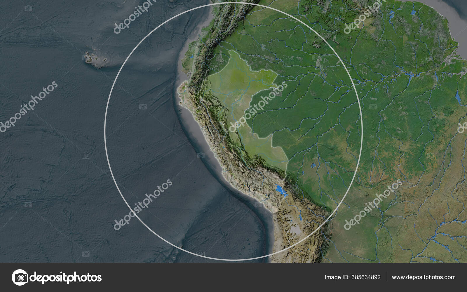 Enlarged Area Peru Surrounded Circle Background Its Neighborhood ...