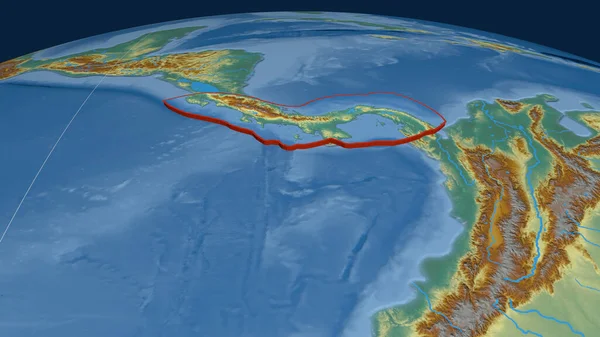 Caribbean Tectonic Plate Outlined Globe Natural Earth Topographic Map ...