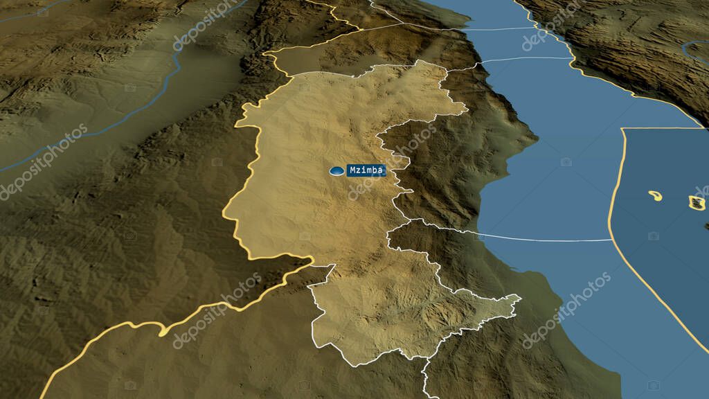 Mzimba - distrito de Malawi zoomed y destacó con capital ...
