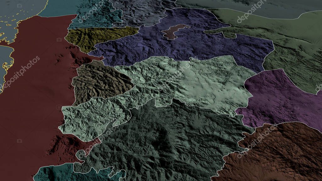 Dhamar - la provincia de Yemen se acercó y destacó. Mapa coloreado y ...