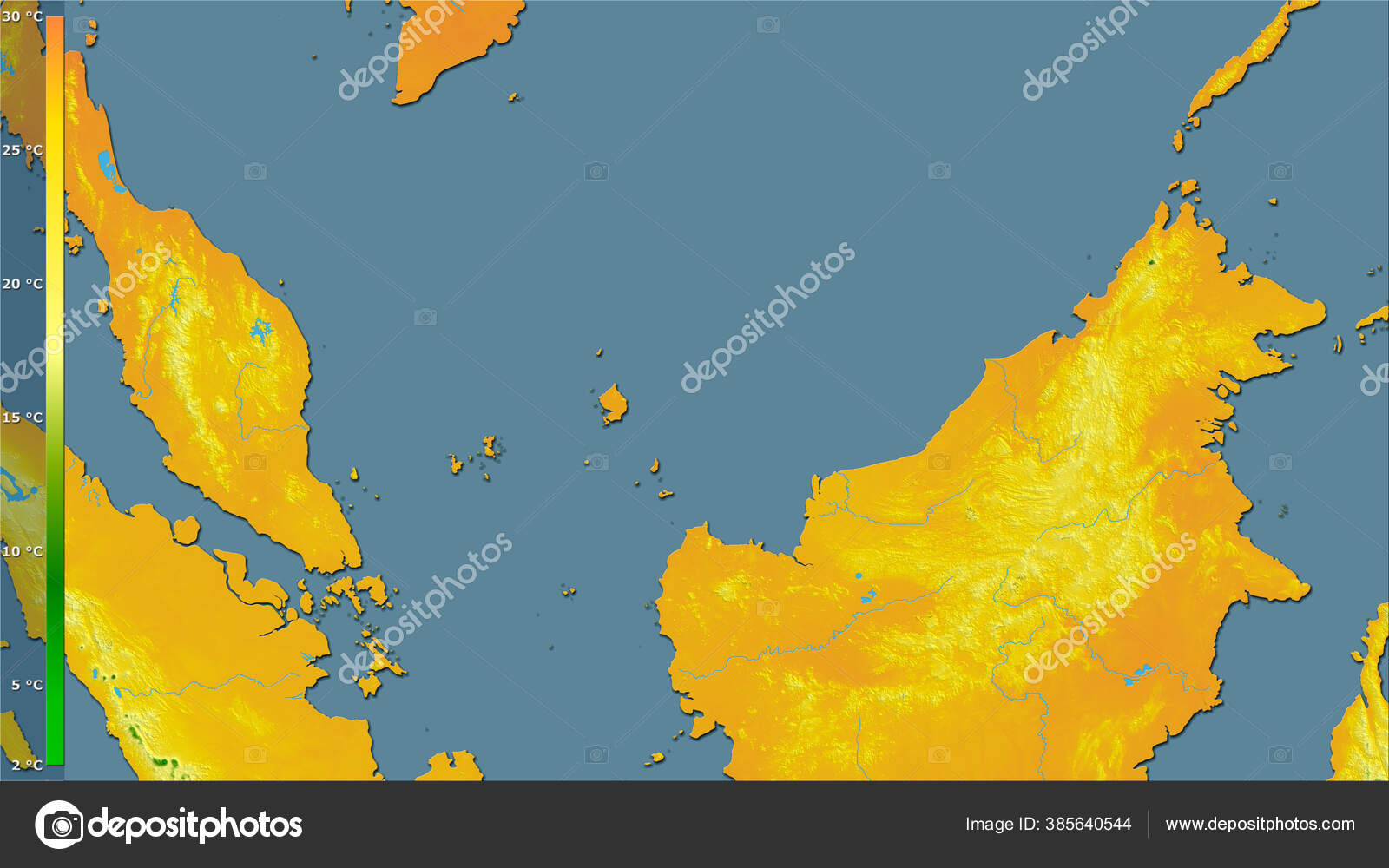 Mean Temperature Warmest Quarter Malaysia Area Stereographic Projection ...