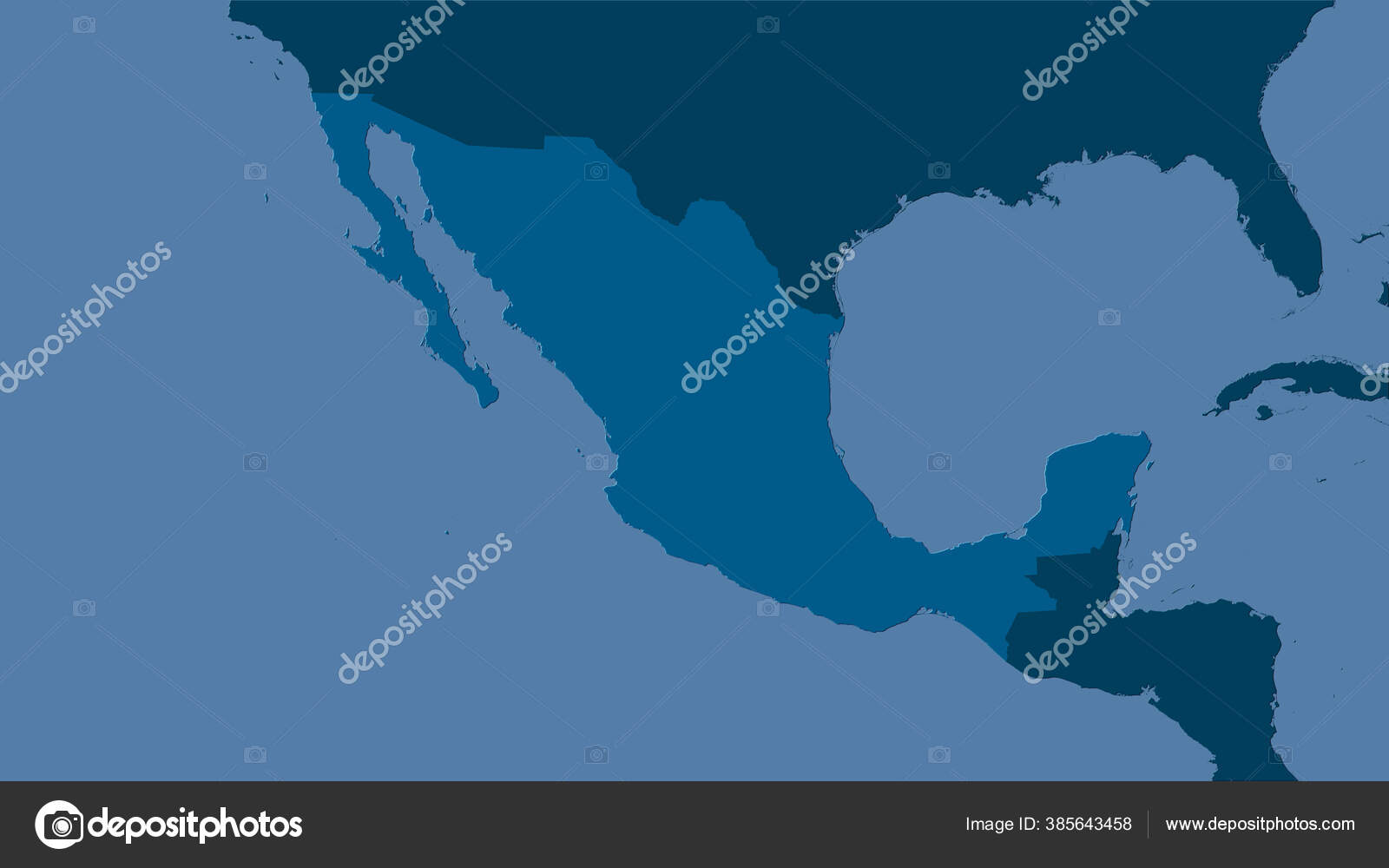 Mexico Area Solid Map Stereographic Projection Raw Composition Raster ...