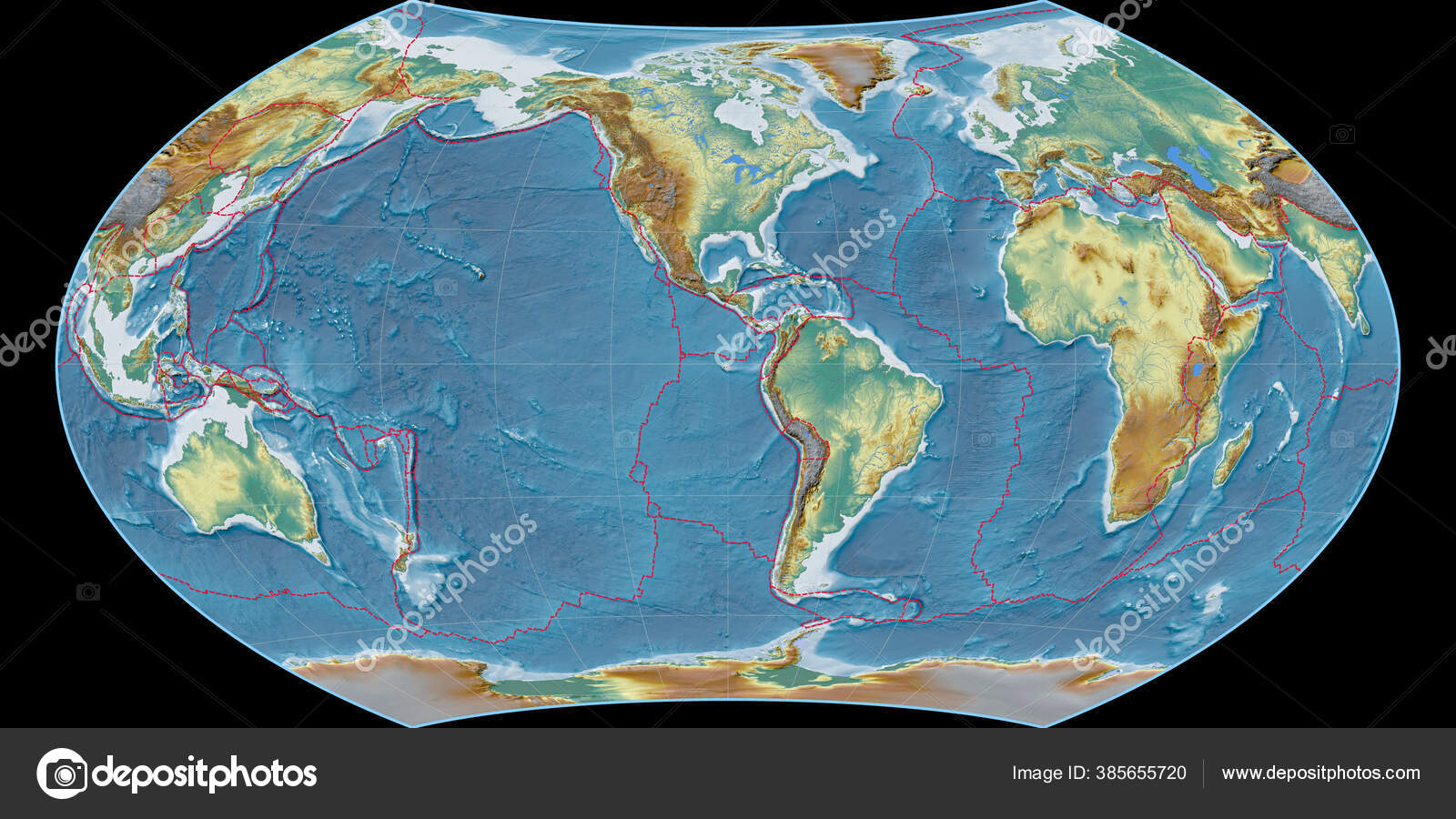 World Map Wagner Viii Projection Centered West Longitude Topographic ...