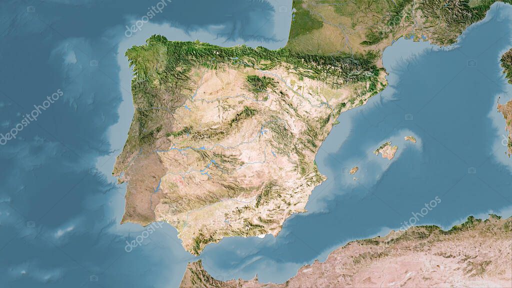 Espa a en el sat lite C mapa en la proyecci n estereogr fica ...