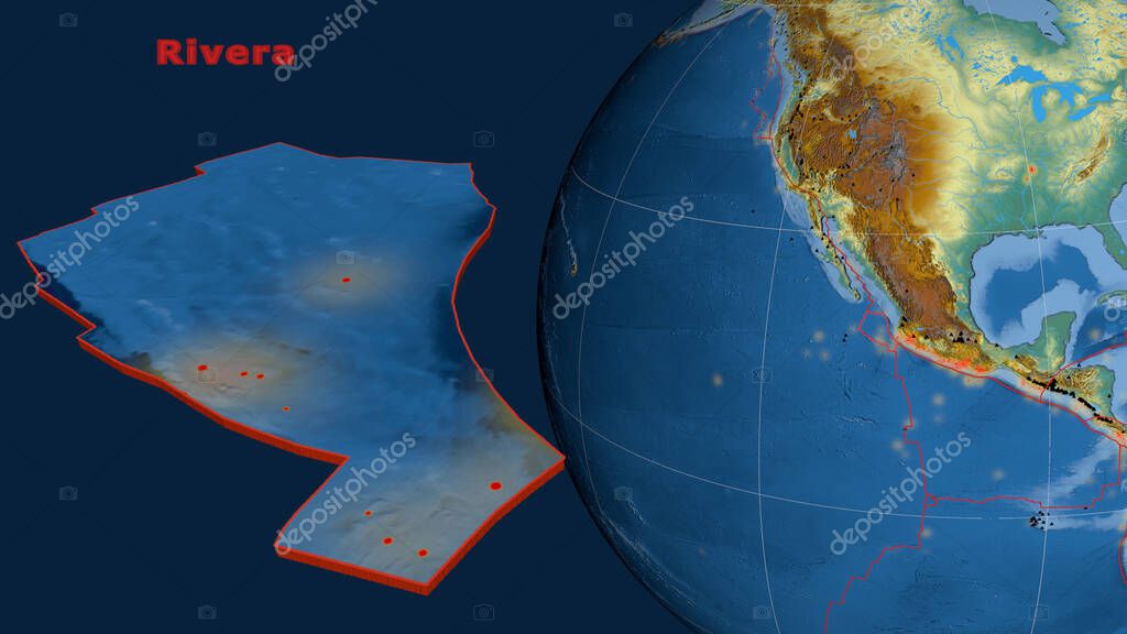 Placa tectónica de Rivera descrita, extruida y presentada contra el ...