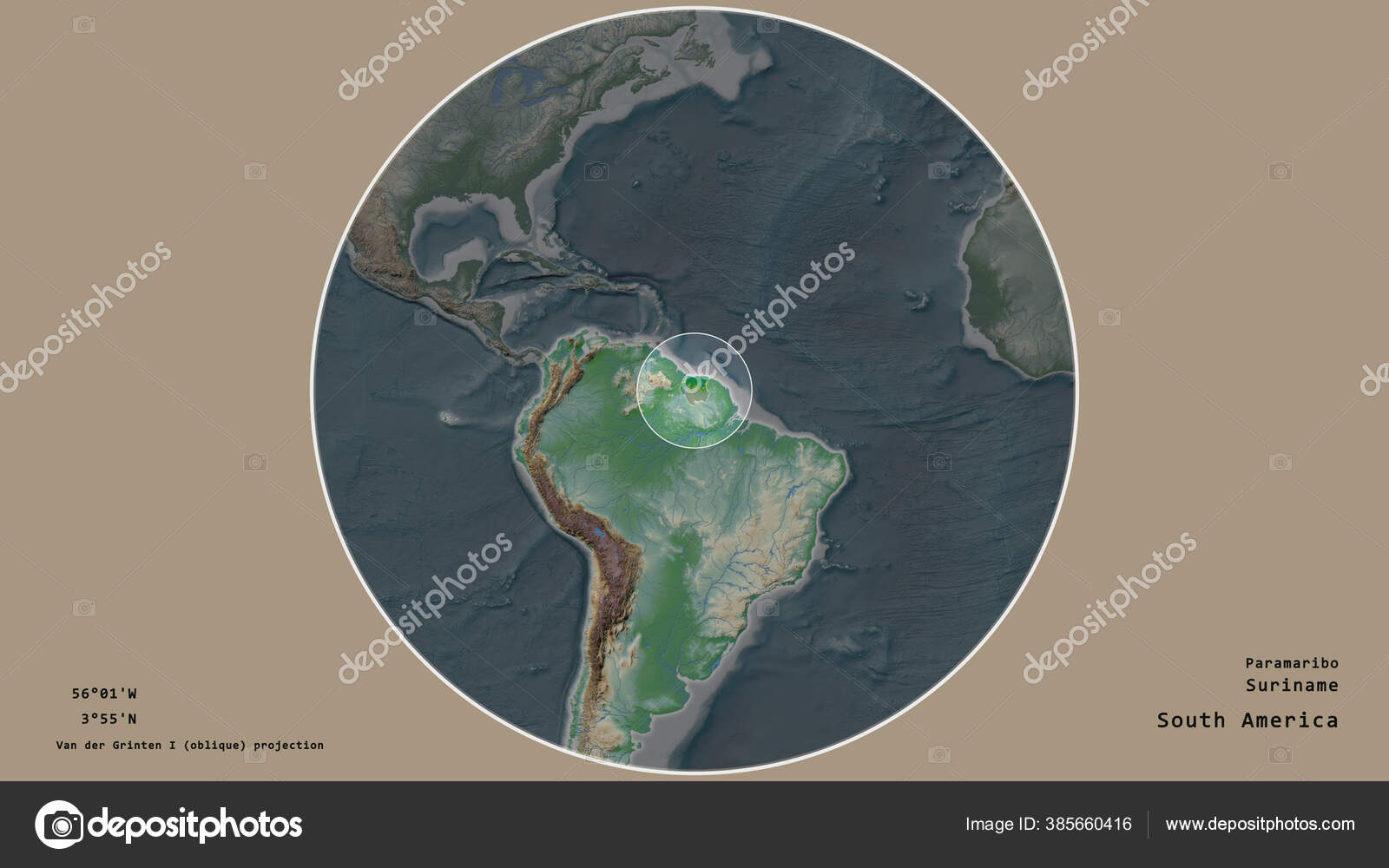 suriname location on the continent