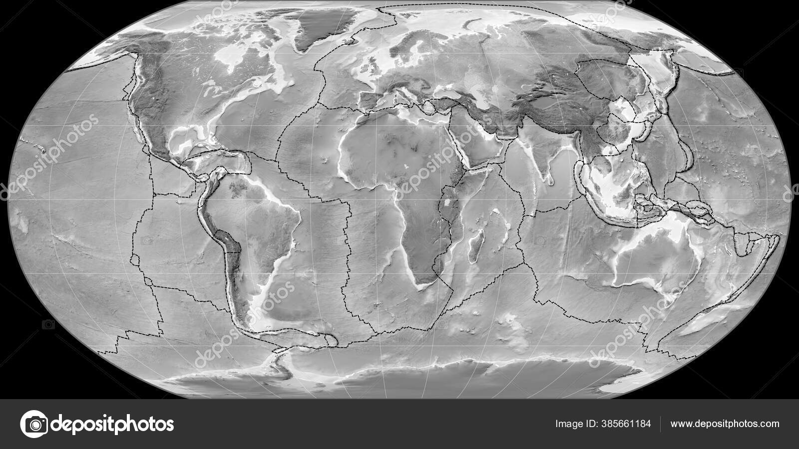 World Elevation Map Grayscale