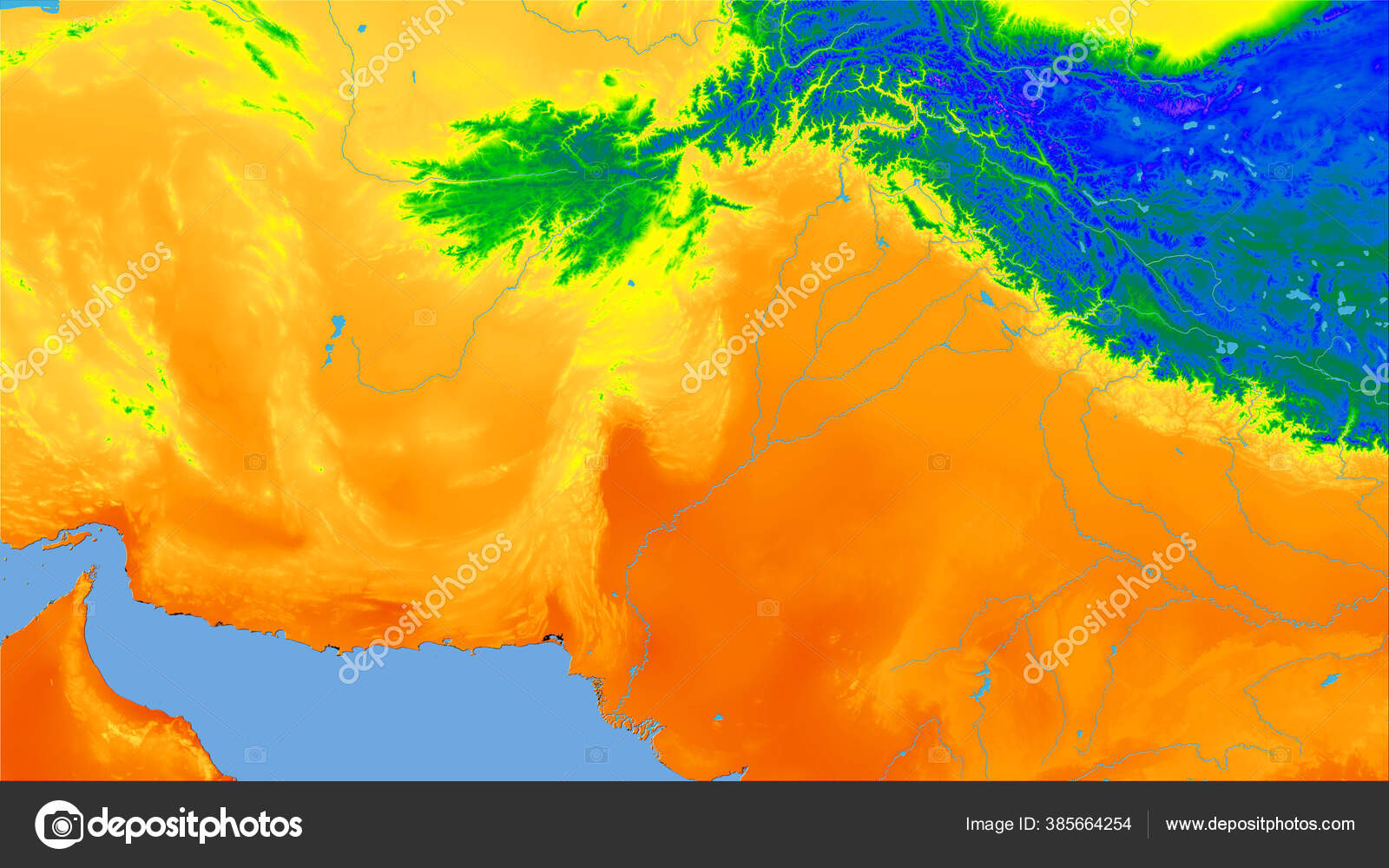 Pakistan Area Annual Temperature Map Stereographic Projection Raw ...