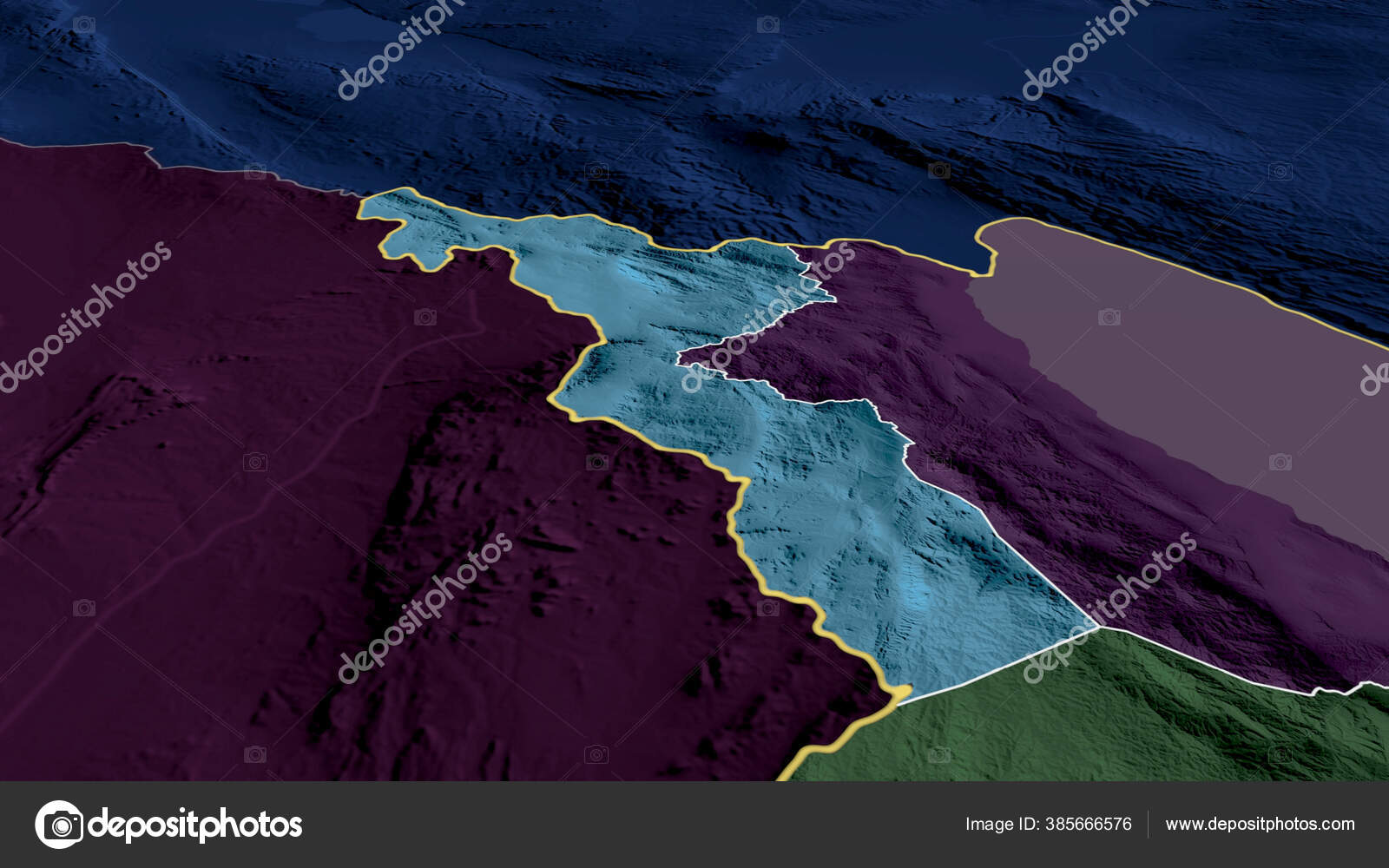 Chitipa District Malawi Zoomed Highlighted Colored Bumped Map ...