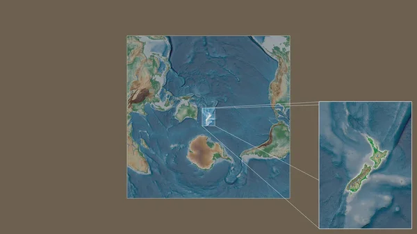 Expanded and enlarged area of New Zealand extracted from the large ...
