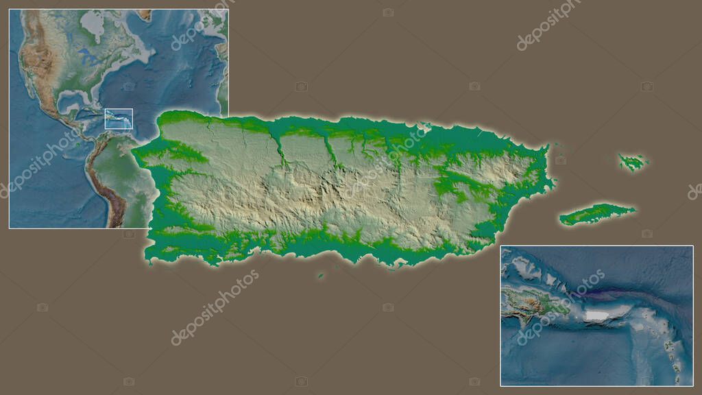 Mapa Politico Puerto Rico Ilustración De Mapa Político De Puerto