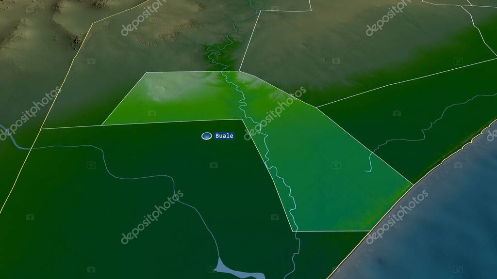 Jubbada Dhexe - región de Somalia ampliada y destacada con capital ...